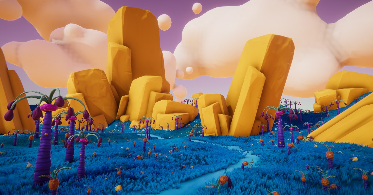 Bright Alien Planet Environment Stylized | 3D Sci-Fi | Unity Asset Store