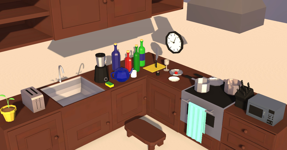 Low Poly Kitchen Set | 3D Interior | Unity Asset Store