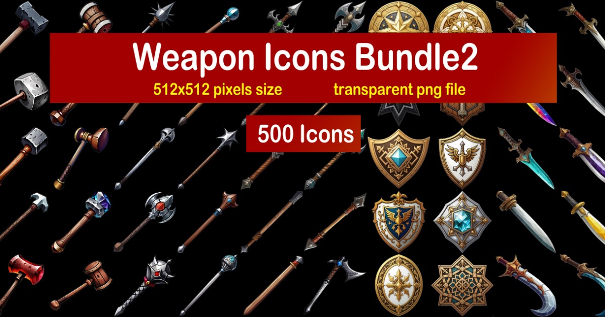 Weapon Icons Bundle2 | 2D Icons | Unity Asset Store