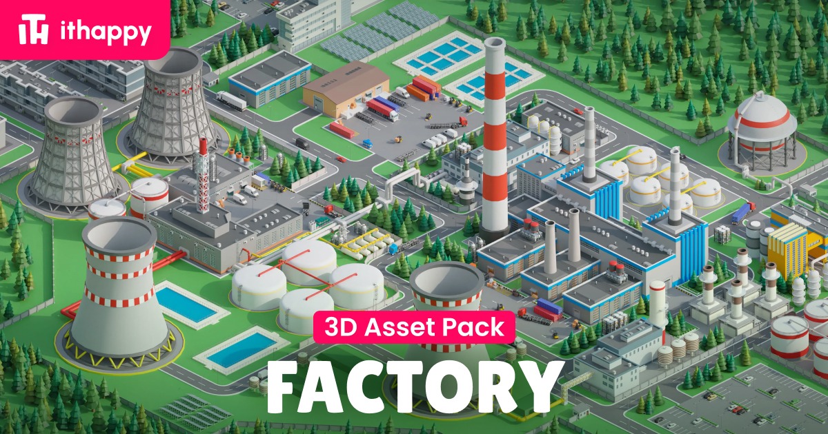 Factory - Low Poly 3D Models Pack | 3D Industrial | Unity Asset Store