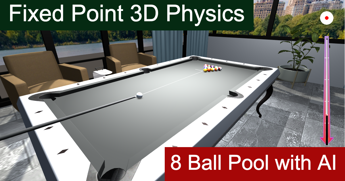 8 Ball Pool Fixed Point 3D Physics, AI (Calculable Mechanics v2) | 包 | Unity Asset Store