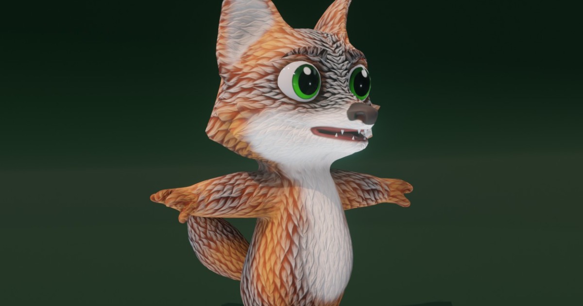 Cartoon Grey Fox Rigged 3D Model | Characters | Unity Asset Store