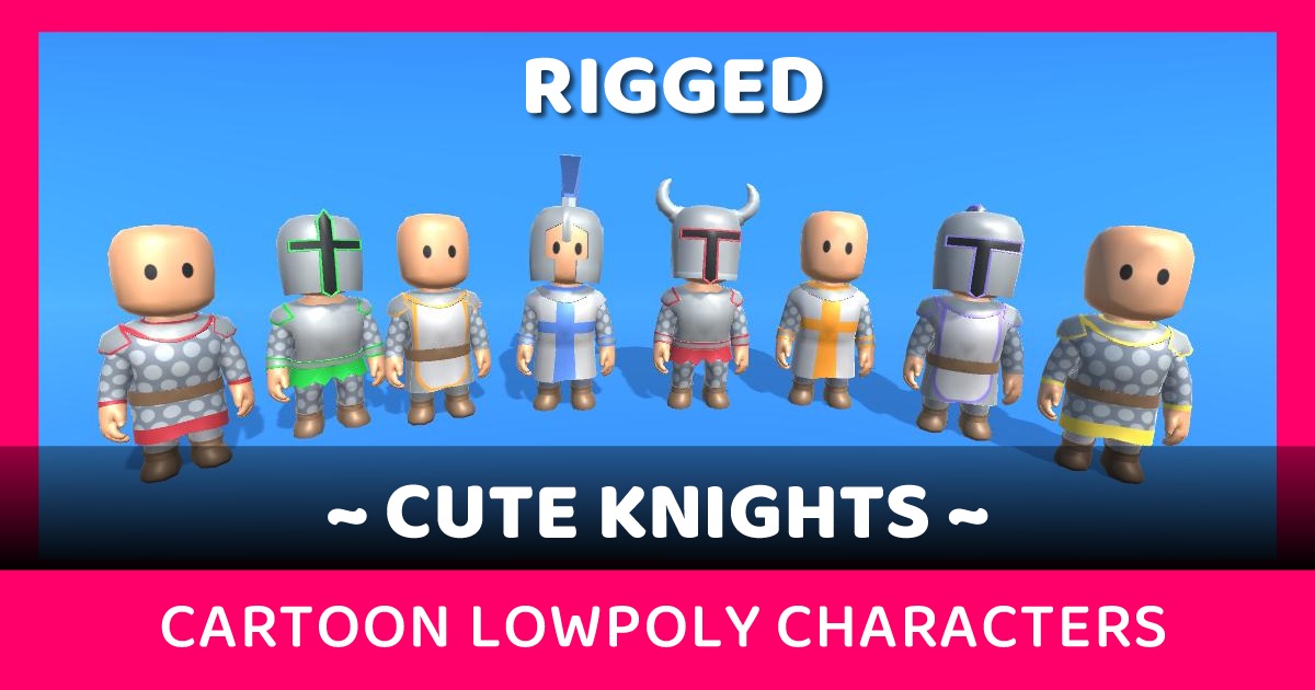 Cute Knights - Lowpoly Cartoon Medieval Knigts | 3D Characters | Unity ...