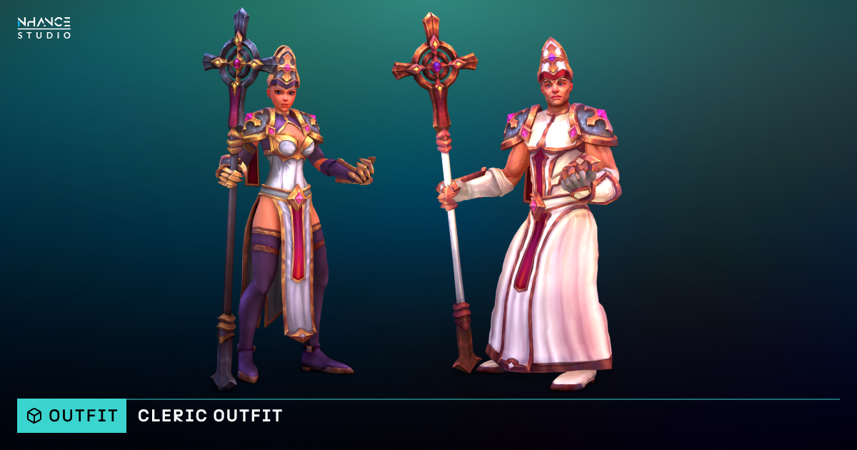 Stylized Fantasy Cleric Outfit | 3D Characters | Unity Asset Store