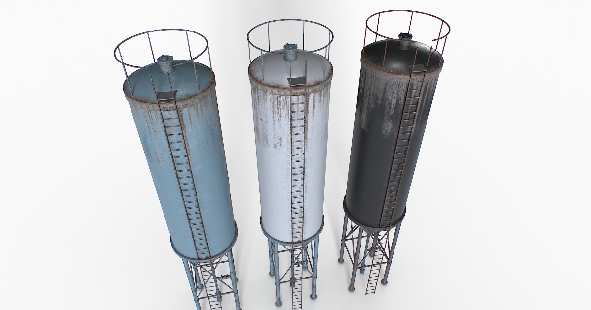 Old and Rusty Water Tanks 4 | 3D Industrial | Unity Asset Store