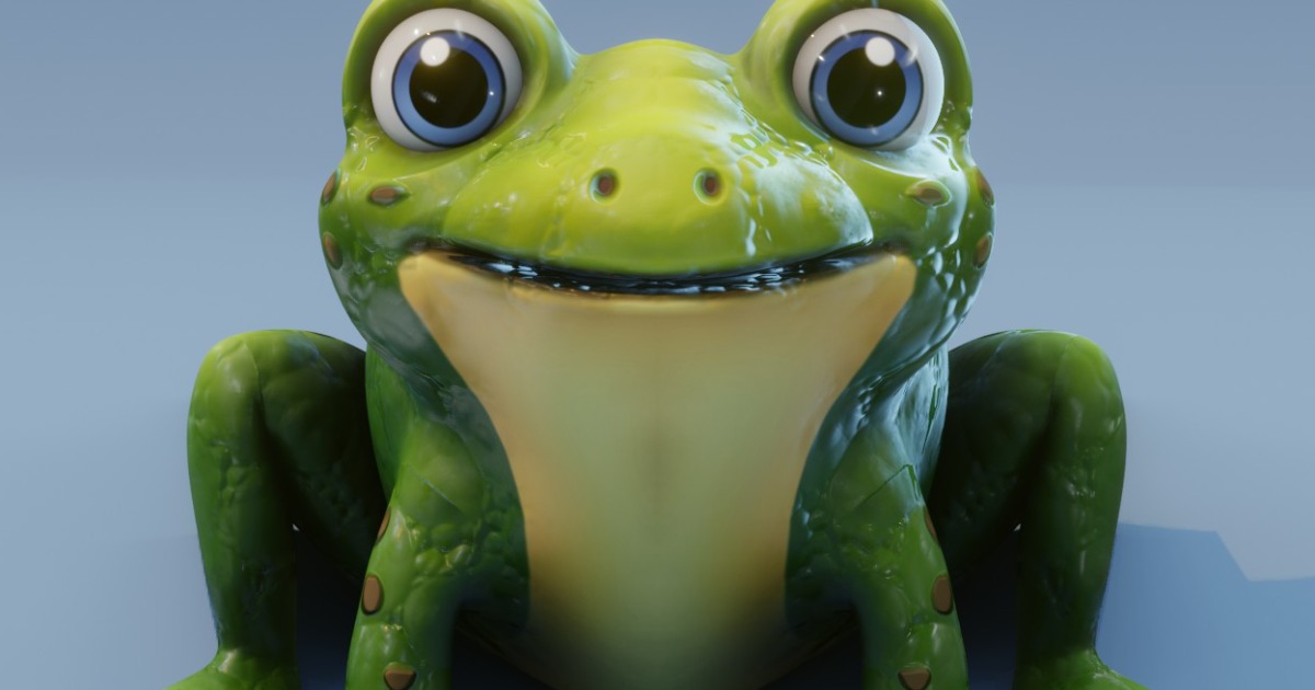 Cartoon Frog with Facial Expressions and 12 Animations 3D Model | 3D ...