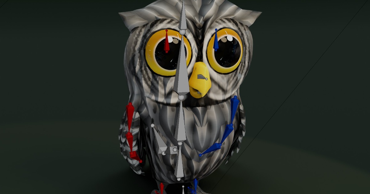 Cartoon Grey Owl Rigged 3D Model | Characters | Unity Asset Store
