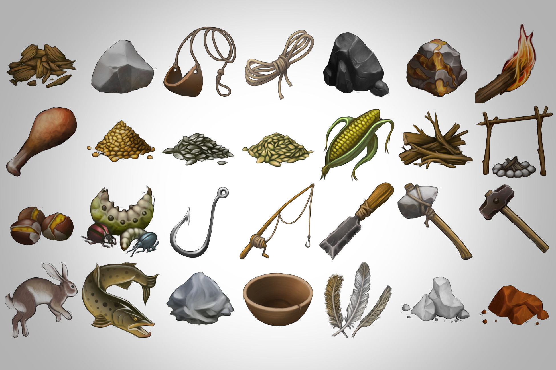 Icons Pack - Prehistoric - 50pk | 2D Icons | Unity Asset Store