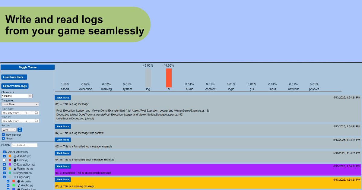 Post Execution Logger And Viewer Utilities Tools Unity Asset Store