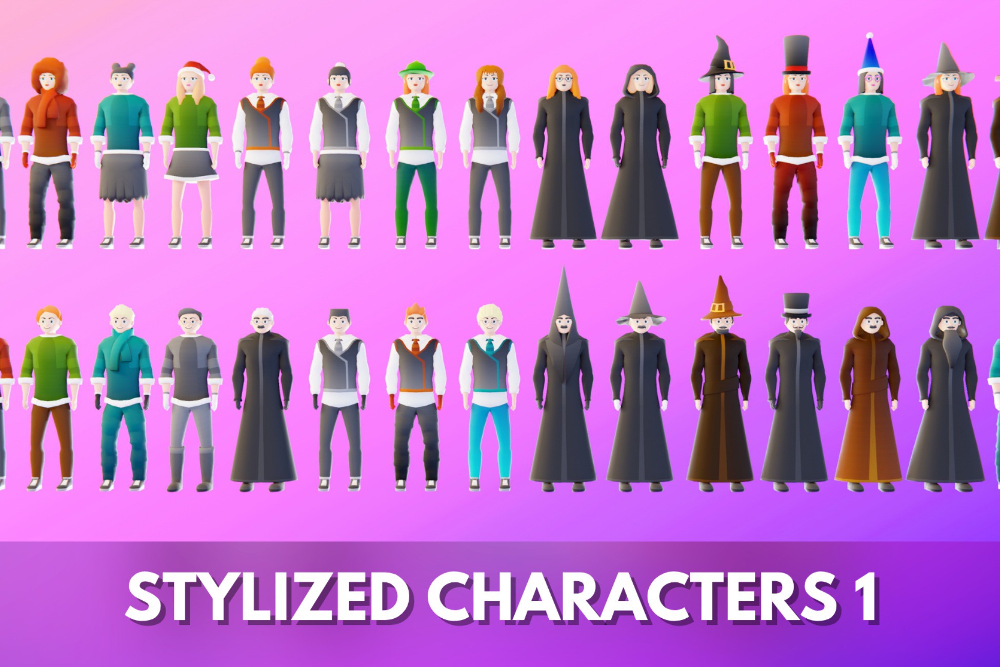 Low Poly Stylized Characters Pack 1 by IGS | 3D Characters | Unity ...