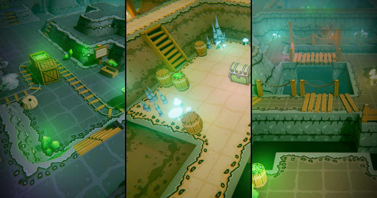 Deepstone Caves - Retro Lowpoly Modular Kit for Pixel-Art Dungeons | 3D ...