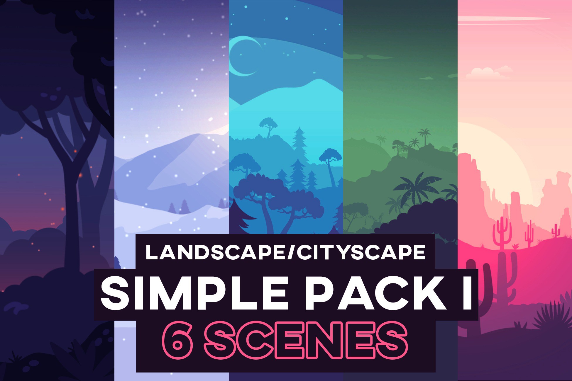 Minimalistic Landscapes Vol.1 | 2D Environments | Unity Asset Store