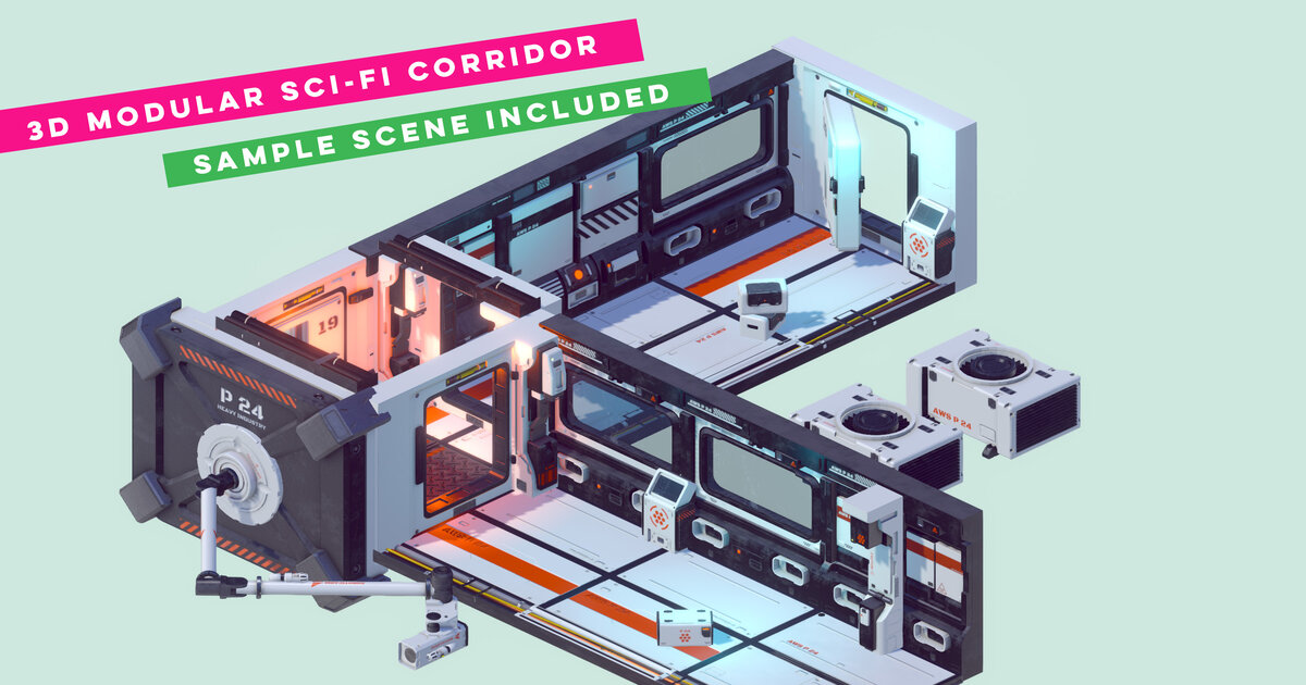 Heavy Industry Modular Sci-Fi Corridor | 3D Sci-Fi | Unity Asset Store