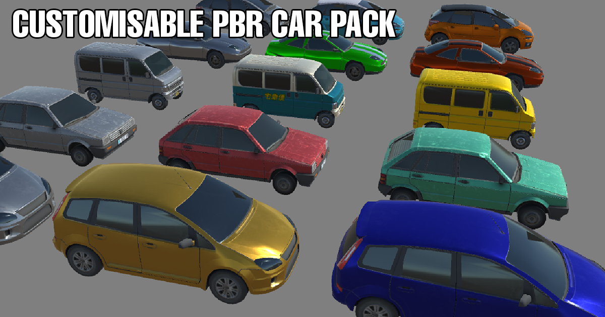 Customisable PBR Prop Car Pack | 3D Land | Unity Asset Store