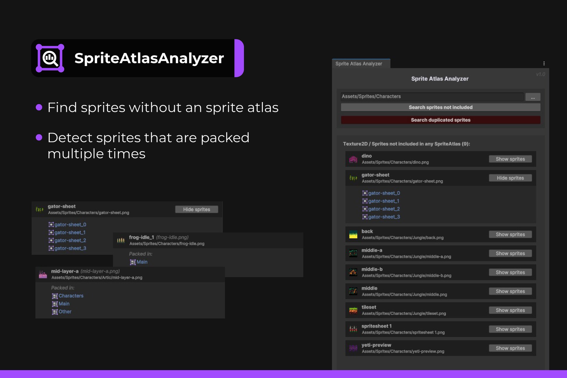 Sprite Atlas Analyzer | Sprite Management | Unity Asset Store