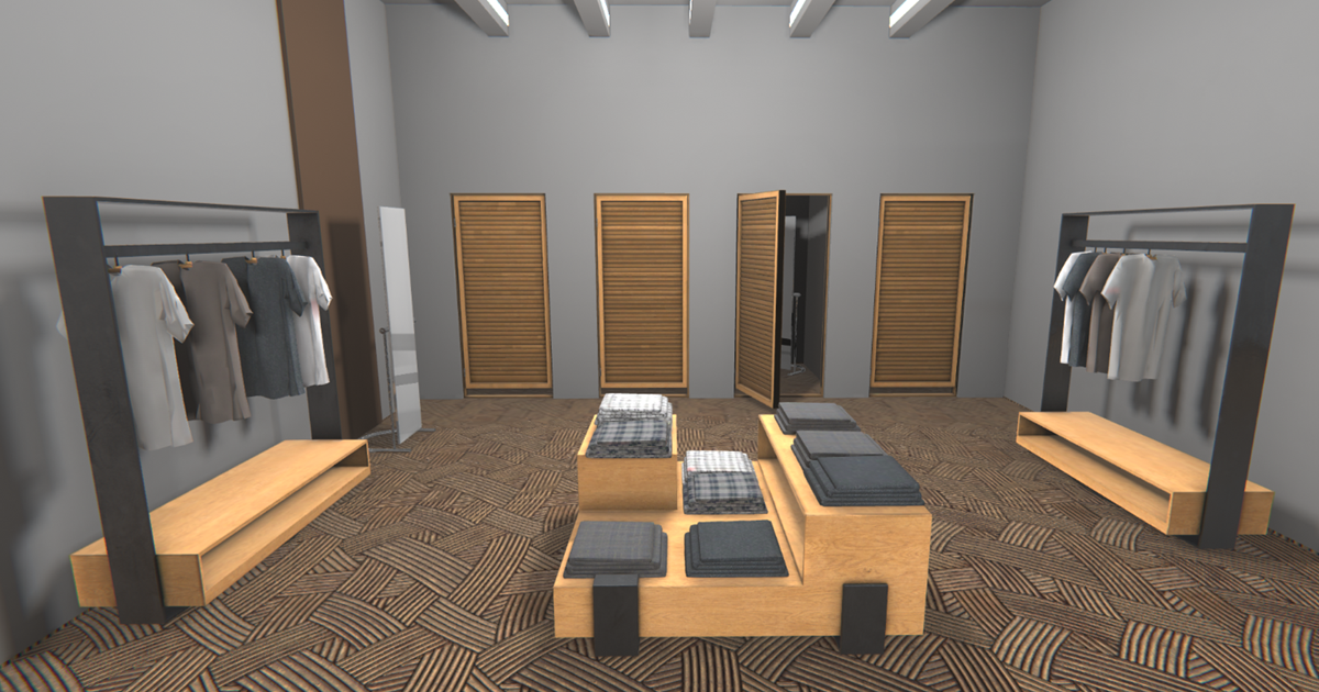 Showroom - clothing store | 3D Interior | Unity Asset Store