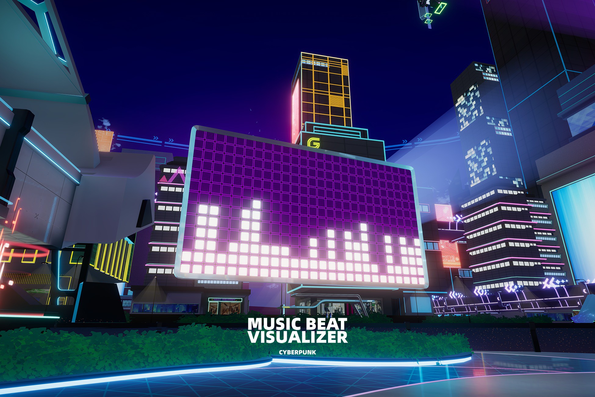 Cyberpunk Music Beat Visualizer | 3D Props | Unity Asset Store