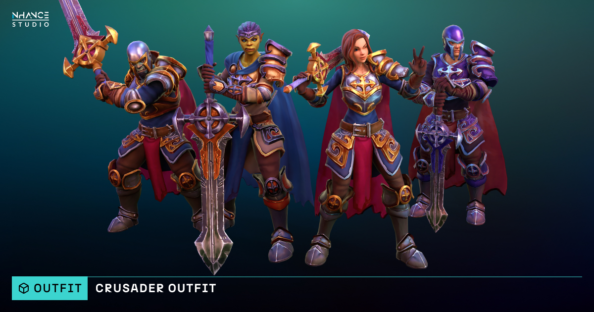 Stylized Crusader Outfit | 3D Characters | Unity Asset Store