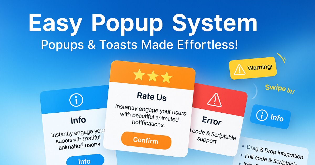 Easy Popup System | GUI Tools | Unity Asset Store
