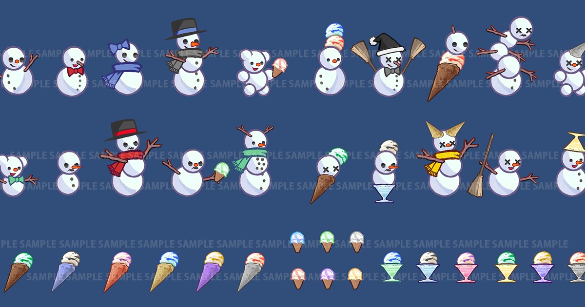 2D_character_Snowman_with_IceCream | 2D Characters | Unity Asset Store