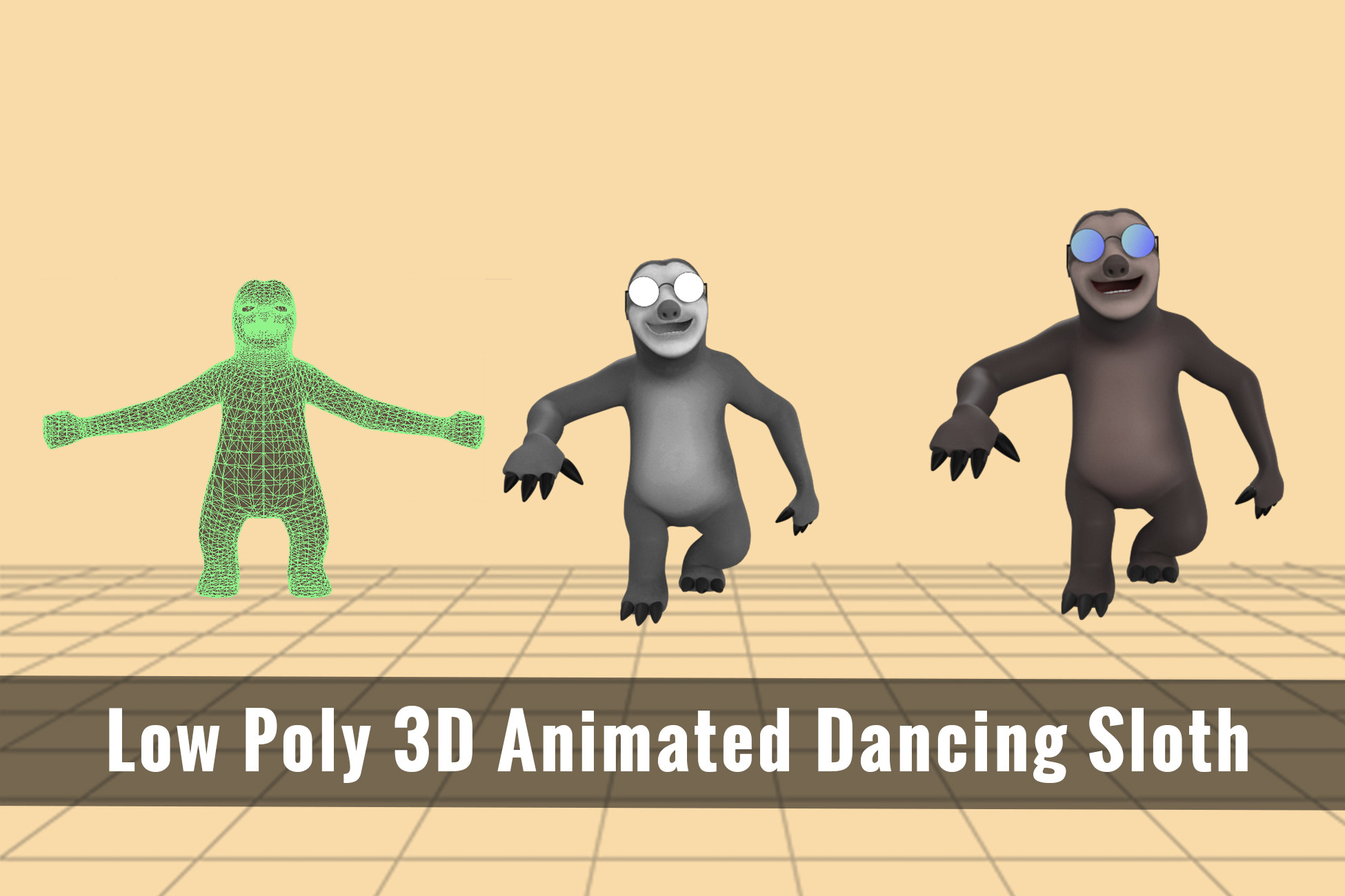 Low Poly 3D Animated Dancing Sloth | 3D Characters | Unity Asset Store