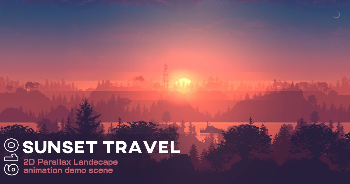 Sunset Travel Landscape | 2D Environments | Unity Asset Store