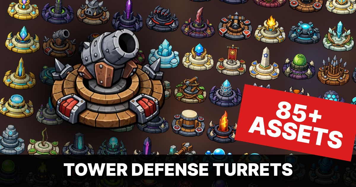 Elemental Tower Defense Turrets Pack Turrets TD Strategy PvE Base ...