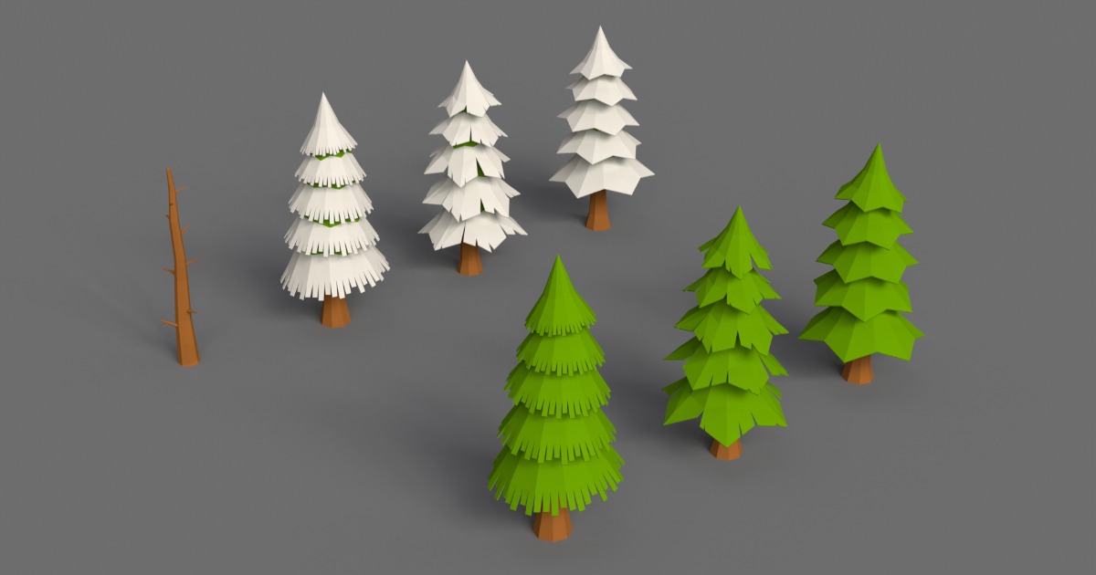 Low Poly Simplified Pine Trees Pack | 3D Trees | Unity Asset Store