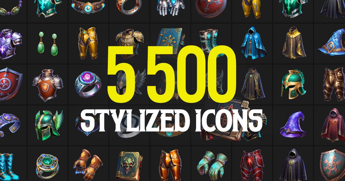 5000+ Action RPG Icons Pack, Stylized Roleplay Game Assets Bundle | 2D ...