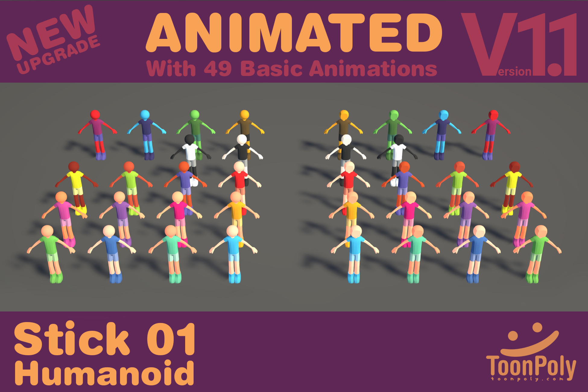 Stick Style 01 Animated Version | 3D Humanoids | Unity Asset Store