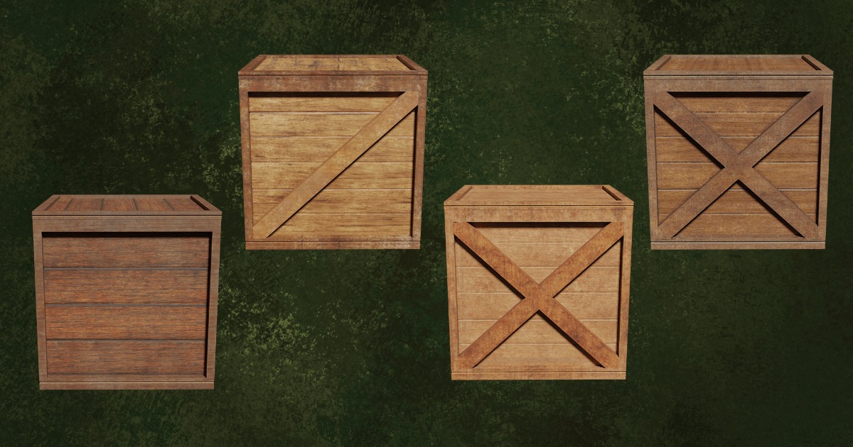 Wood Boxes Series Heavy Crates Cargo Lot1 Group2 | 3D Exterior | Unity ...