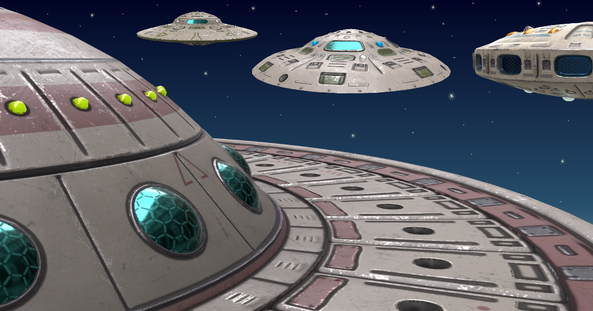 Seven UFOs | 3D Space | Unity Asset Store