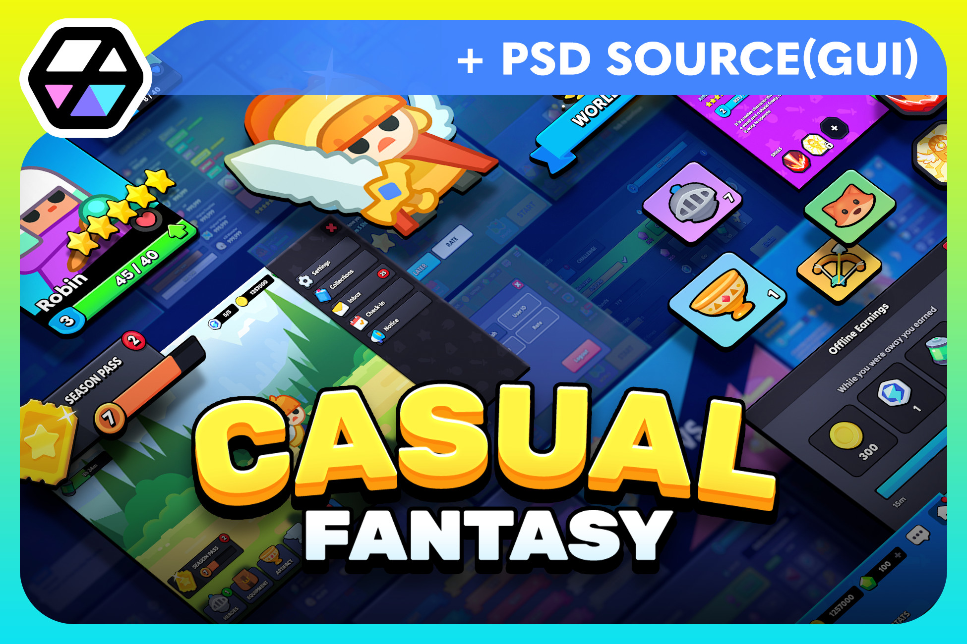 GUI - Casual Fantasy(+PSD) | 2D GUI | Unity Asset Store