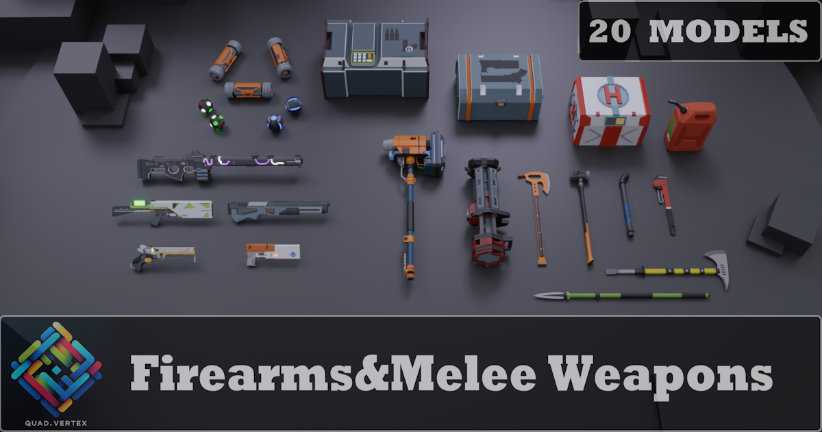 Firearms&Melee Weapons _ Low Poly | 3D Weapons | Unity Asset Store