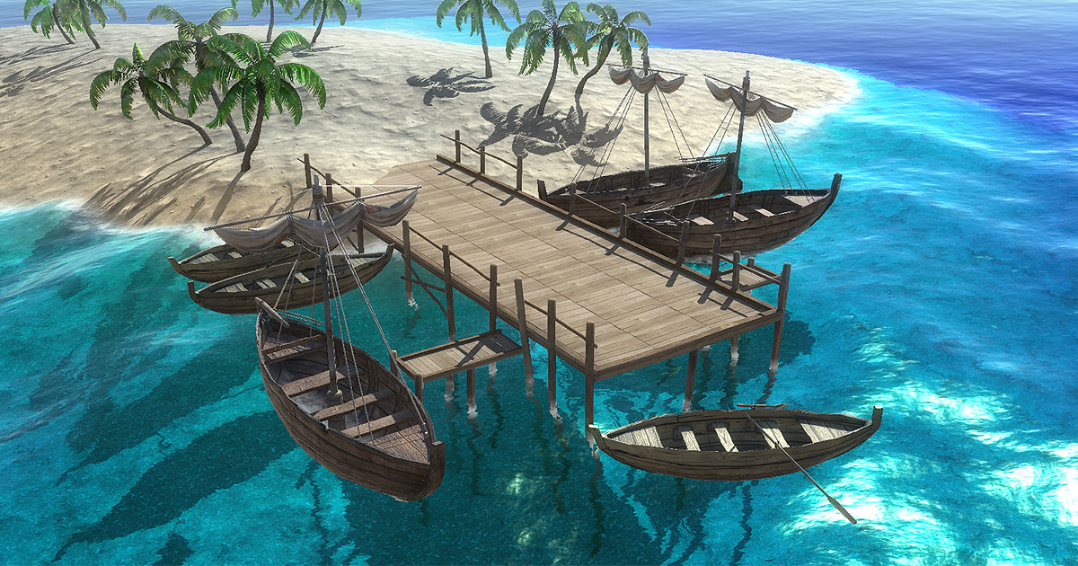 Medieval Pier & Boats Pack | 3D 历史建筑 | Unity Asset Store