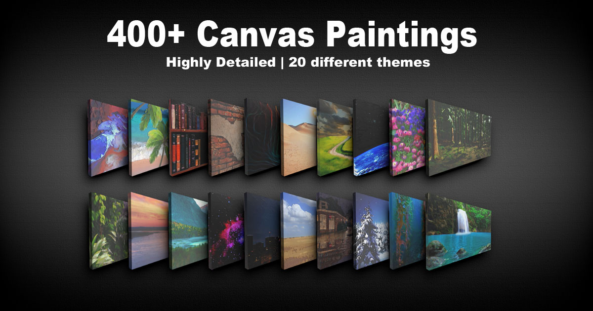 Canvas Paintings Mega Pack | 3D Interior | Unity Asset Store
