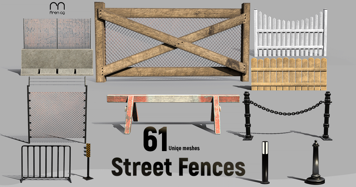 Street Fence | 3D Props | Unity Asset Store
