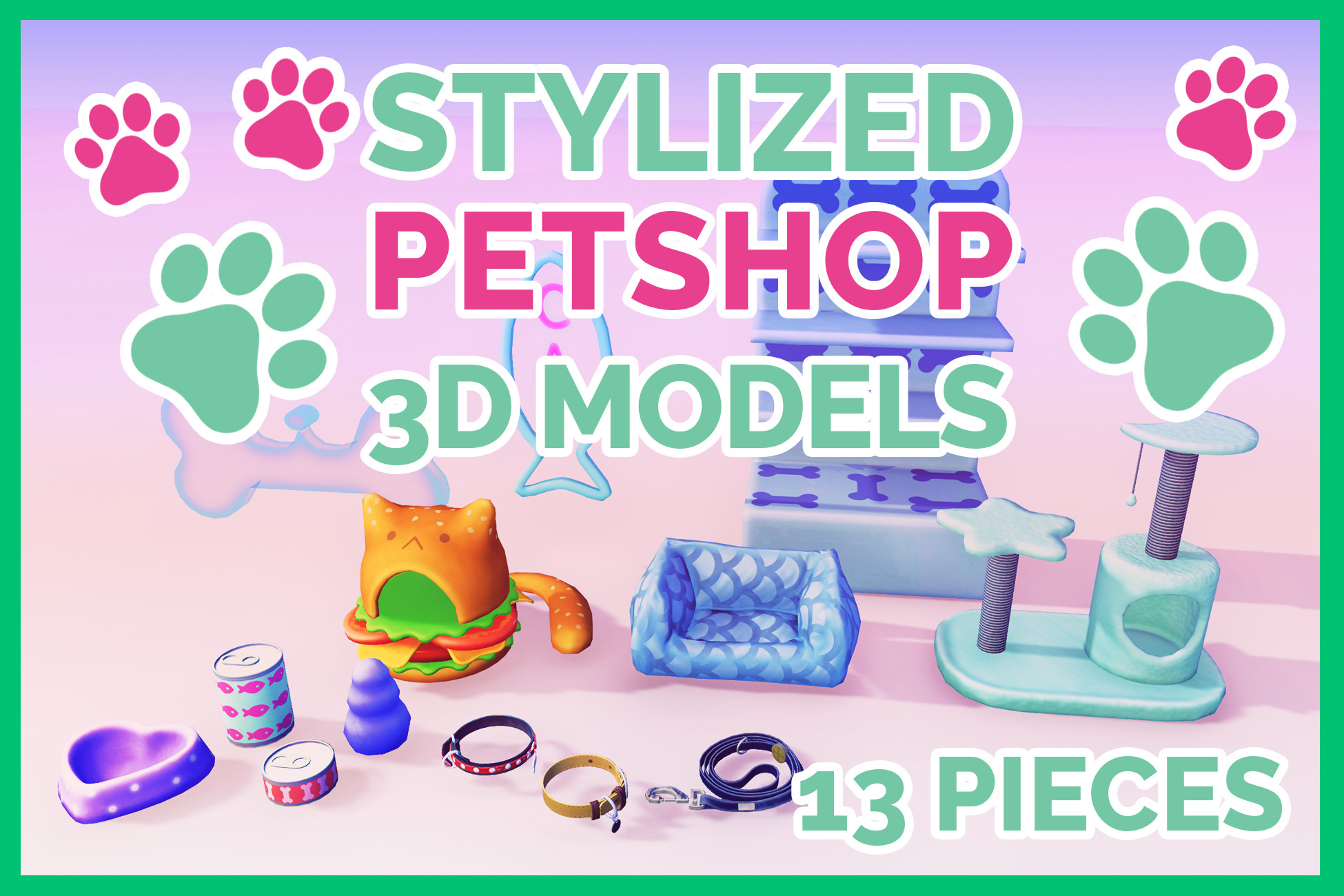 Small Kit 3D Stylized Petshop Asset | 3D Props | Unity Asset Store