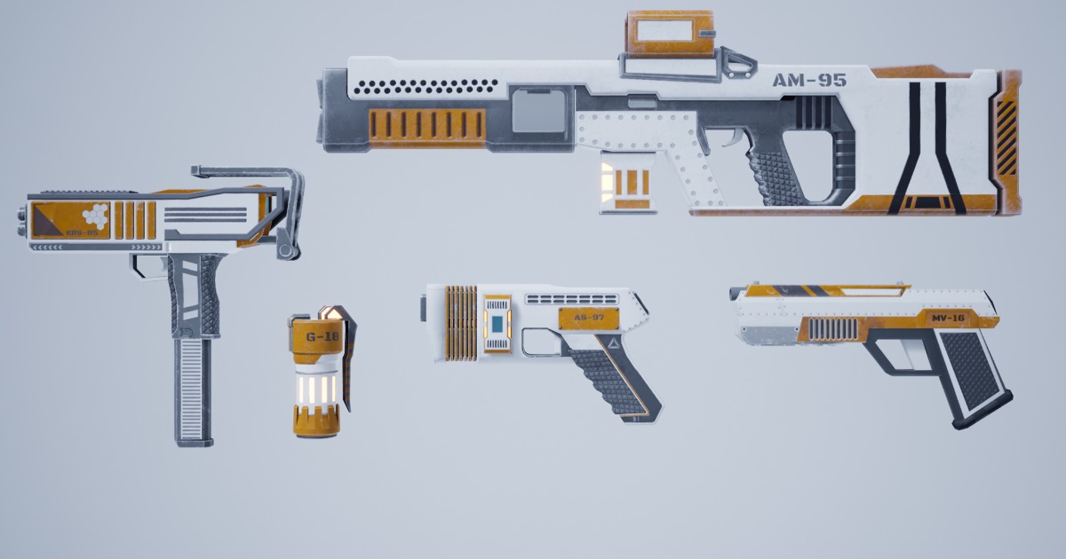 SciFi Guns Pack | 3D Guns | Unity Asset Store