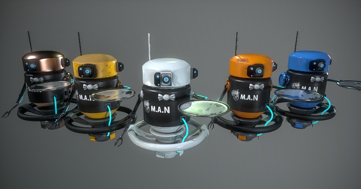 Futuristic Animated Robot Servant Pack – Sci-Fi Characters | 3D Robots | Unity Asset Store