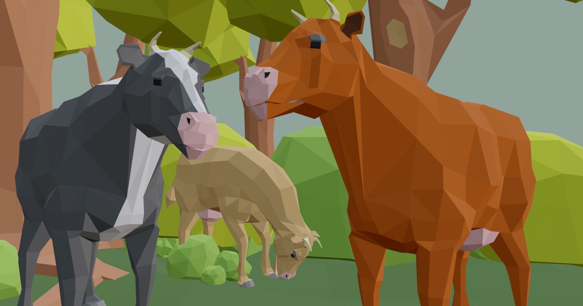 LOW POLY COWS - Animated | 3D Creatures | Unity Asset Store