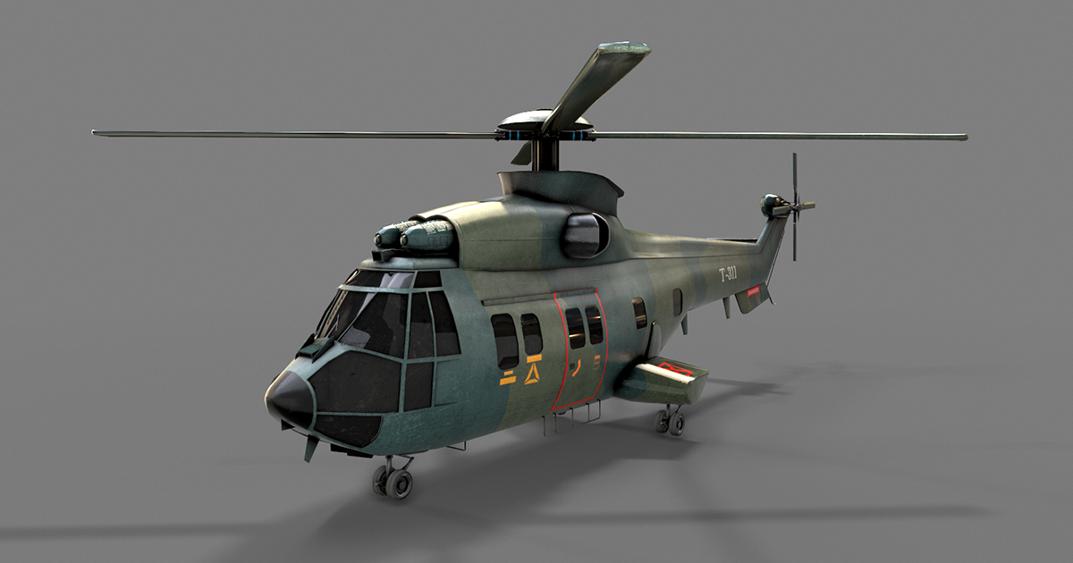 Army Green Chopper | 3D Air | Unity Asset Store