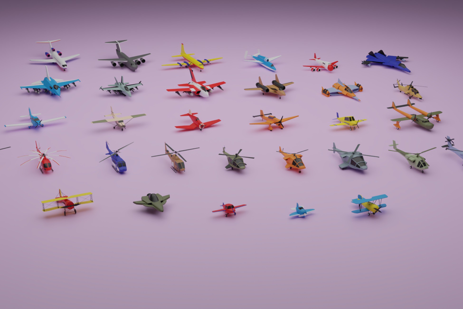 Low poly Air Vehicle Pack - Airplane, Helicopter | 3D Air | Unity Asset ...