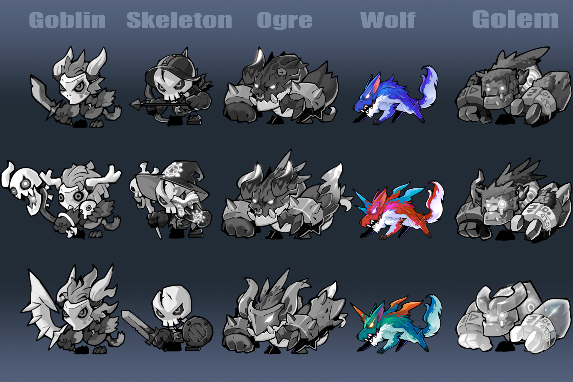 2D SD Monster Characters For Animation Pack V.8 | 2D 캐릭터 | Unity Asset ...