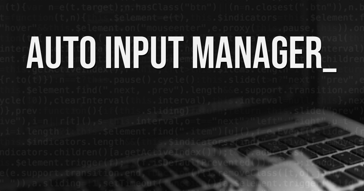 Auto Input Manager Input Management Unity Asset Store 1576