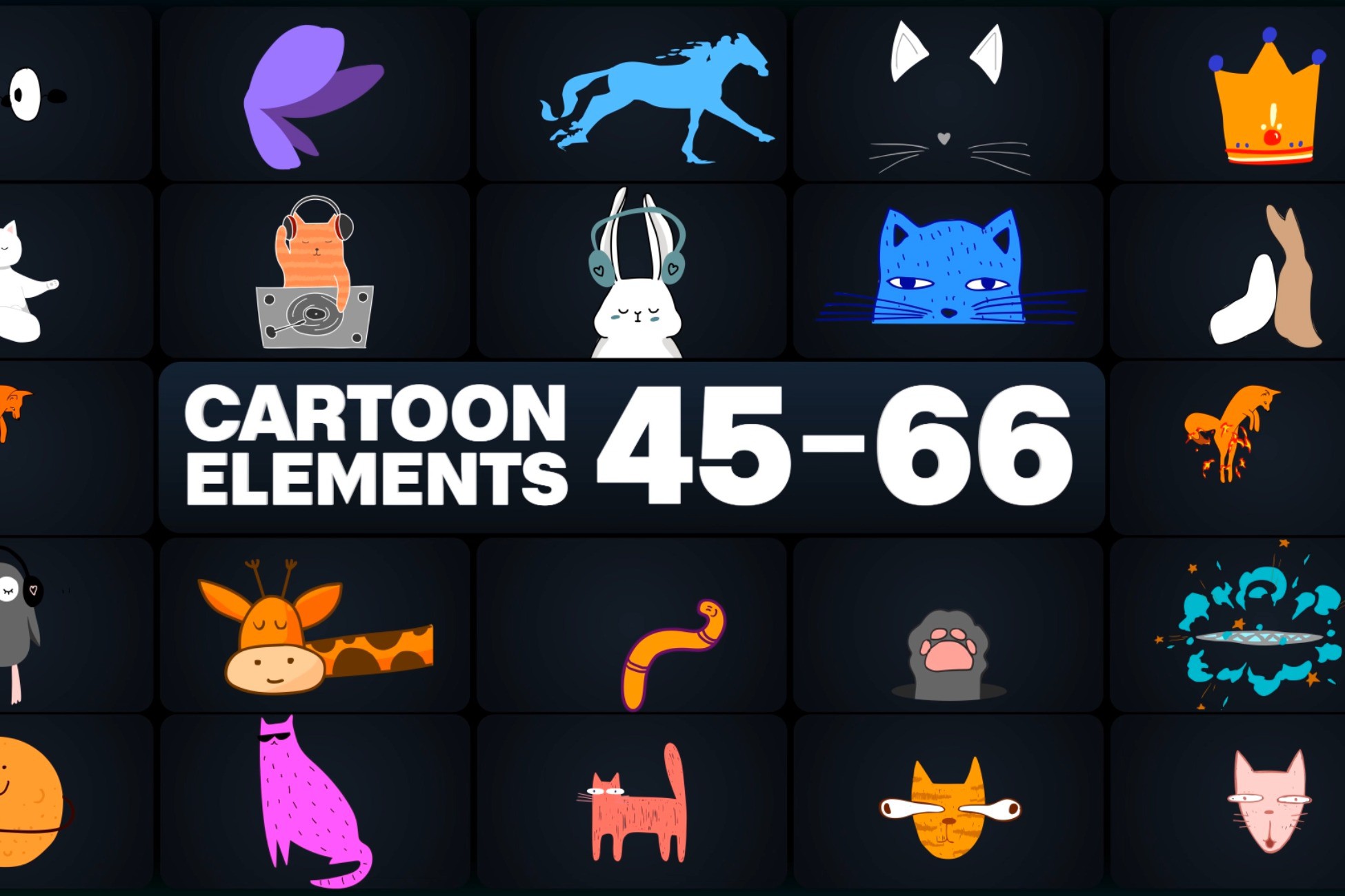 Cartoon Elements 45-66 | 2D Textures & Materials | Unity Asset Store