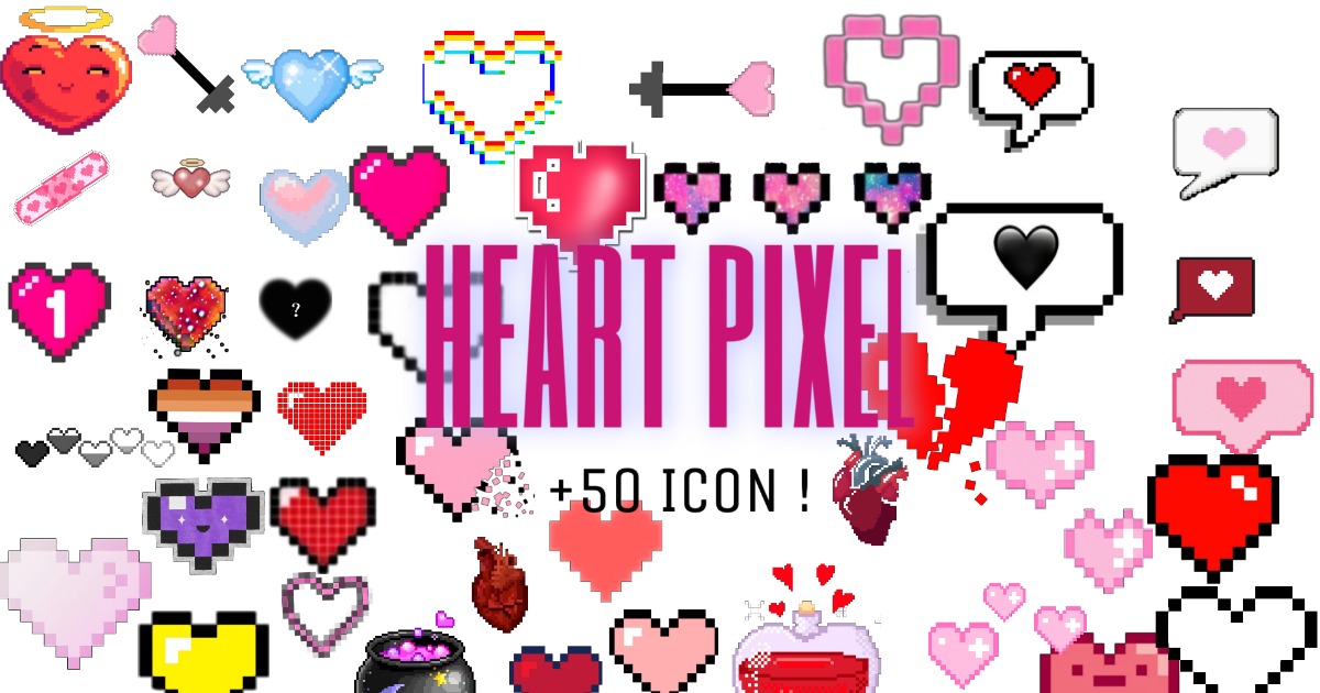 Heart in pixel | 2D 图标 | Unity Asset Store