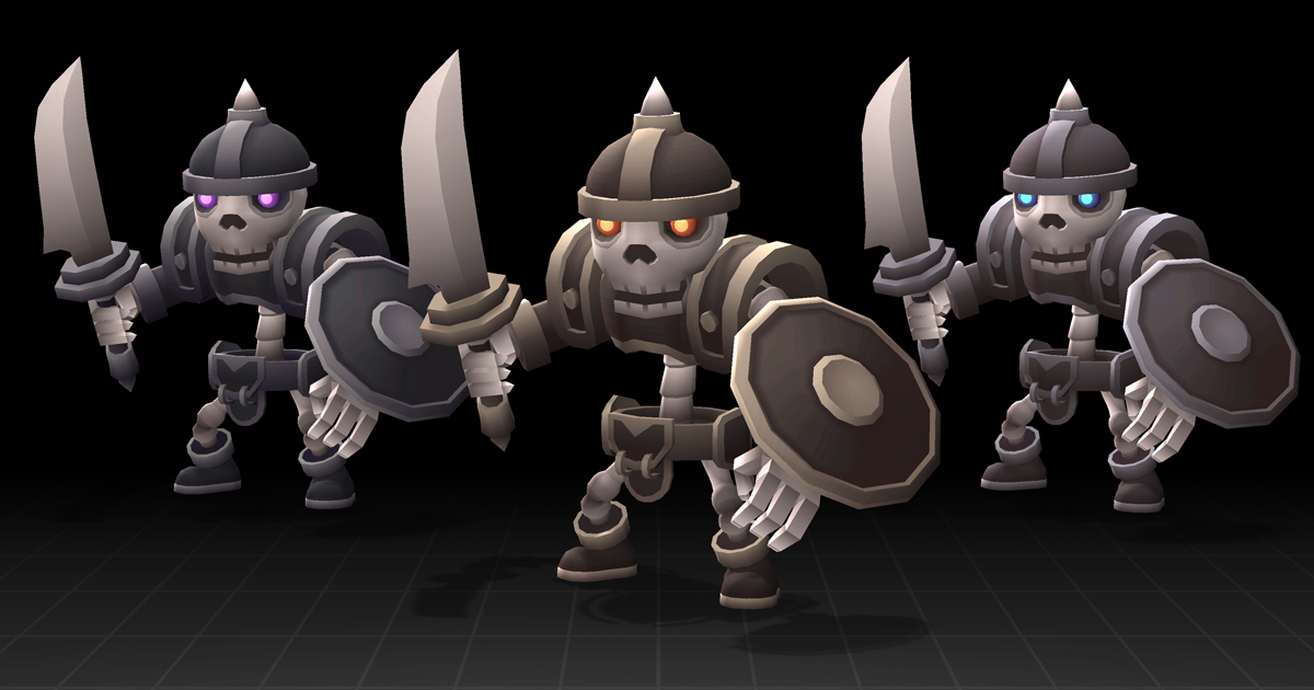 Poly HP - SkullSwordsman | 3D Creatures | Unity Asset Store