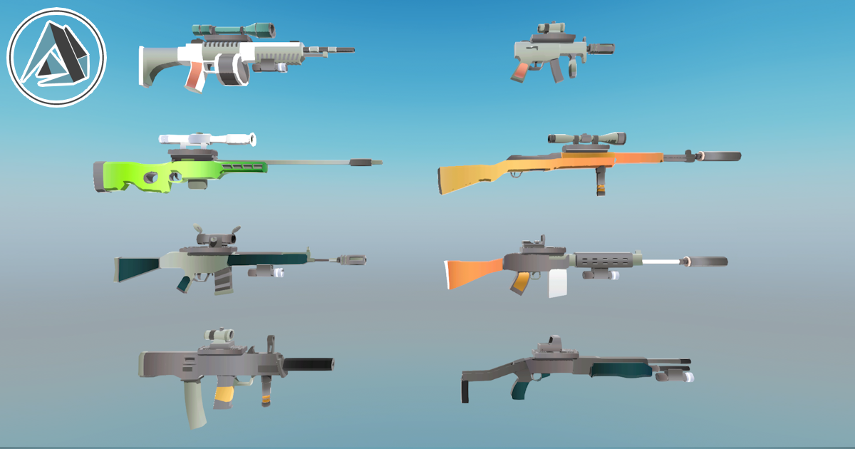 Polygonal Modern Weapons Collection 1 Asset Package | 3D Weapons ...