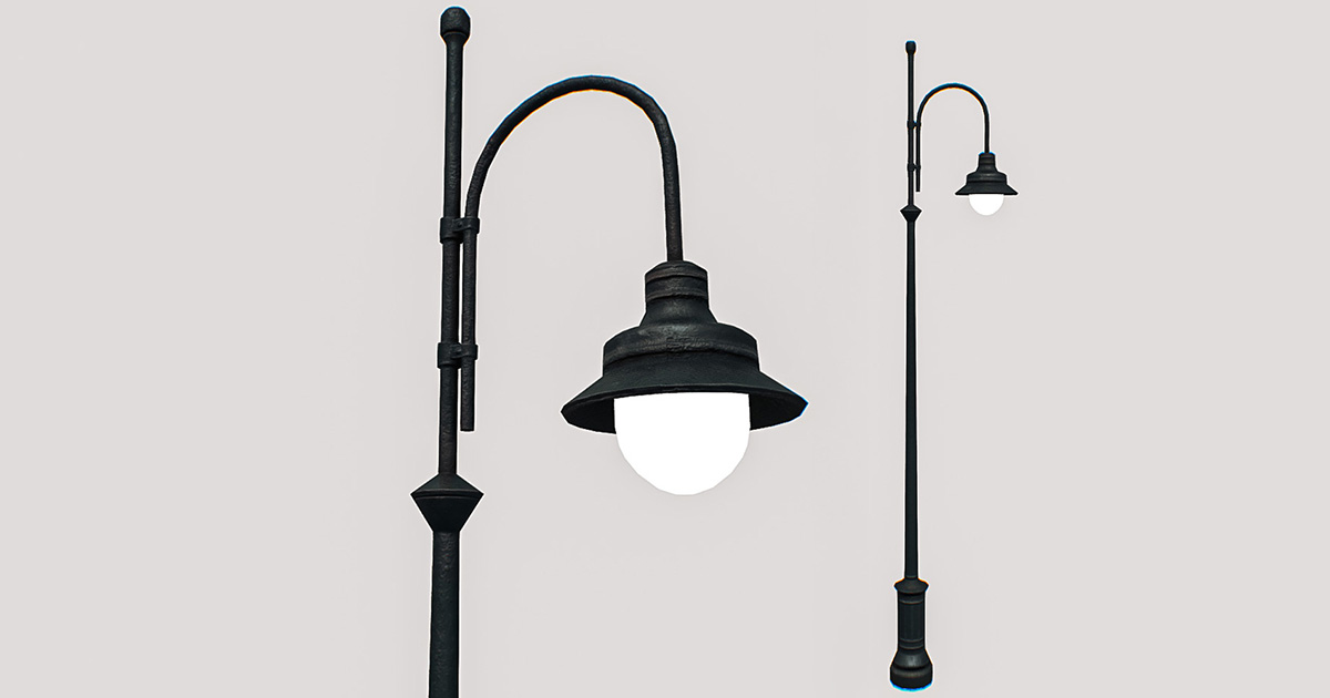 Ornamental Street Lamp Post 3D Model | 3D Props | Unity Asset Store